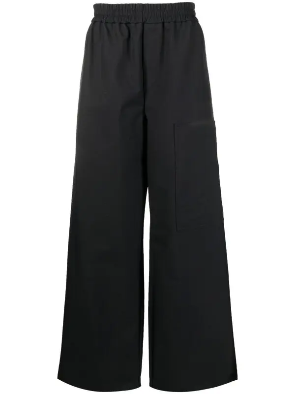 Off-White High-waisted Wide-leg Trousers - Black