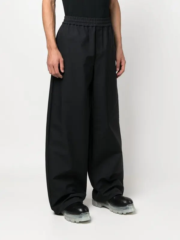 Off-White High-waisted Wide-leg Trousers - Black