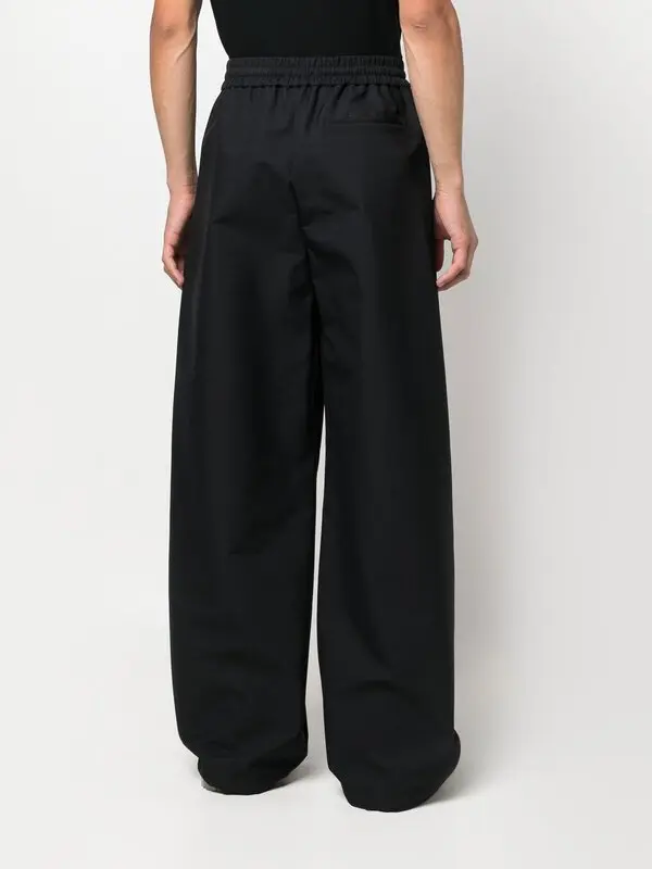 Off-White High-waisted Wide-leg Trousers - Black