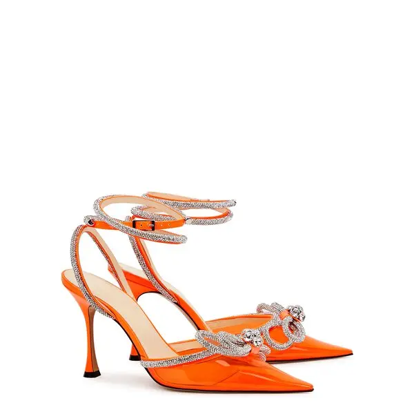 Mach & Mach Double Bow 100 Embellished Pvc Pumps