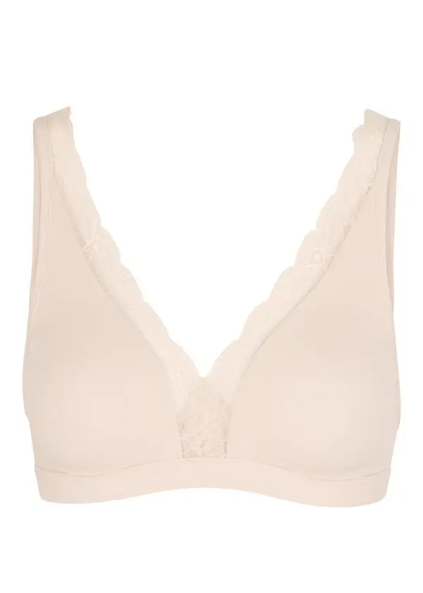 Hanro Lace-trimmed Soft-cup Bra - Nude