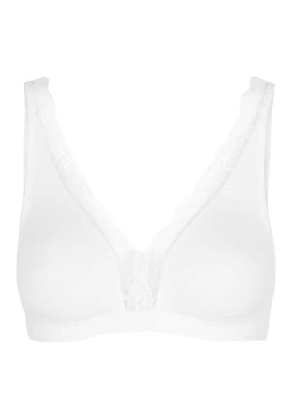 Hanro Lace-trimmed Soft-cup Bra - White