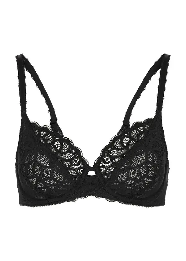Wacoal Raffine Lace Underwired Bra - Black