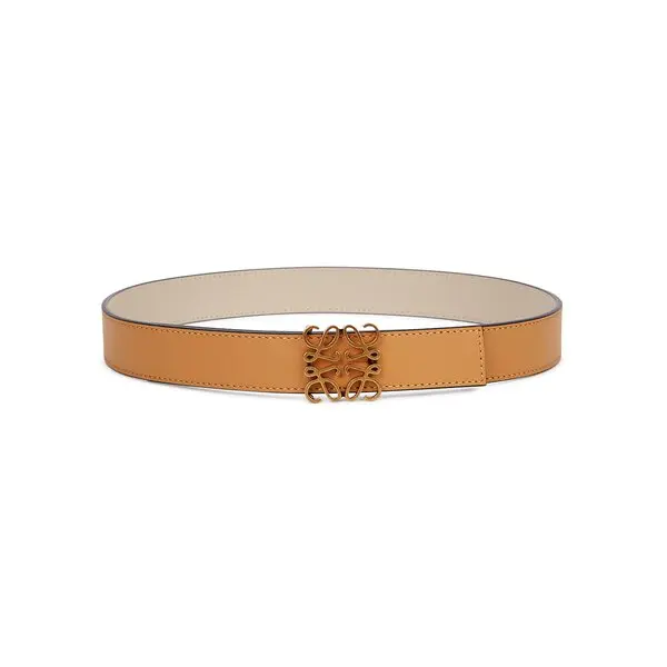 Loewe Anagram Light Brown Reversible Leather Belt