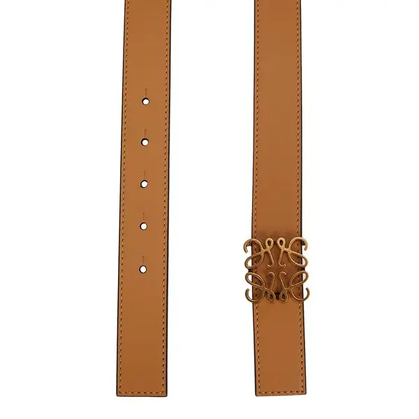 Loewe Anagram Light Brown Reversible Leather Belt