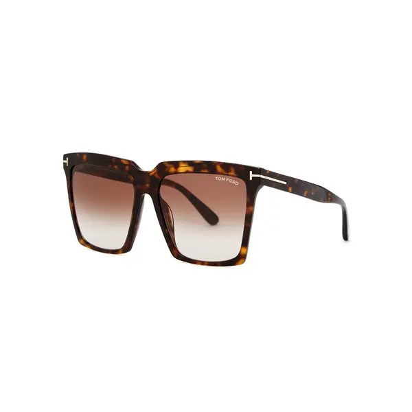 TOM FORD Sabrina Tortoiseshell Square-frame, Sunglasses