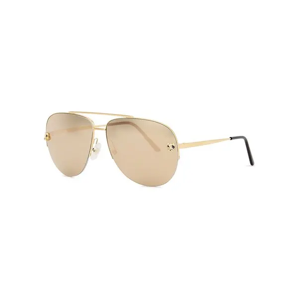 Cartier PanthèRe De -Tone Mirror Aviator-Style Sunglasses  display picture 2