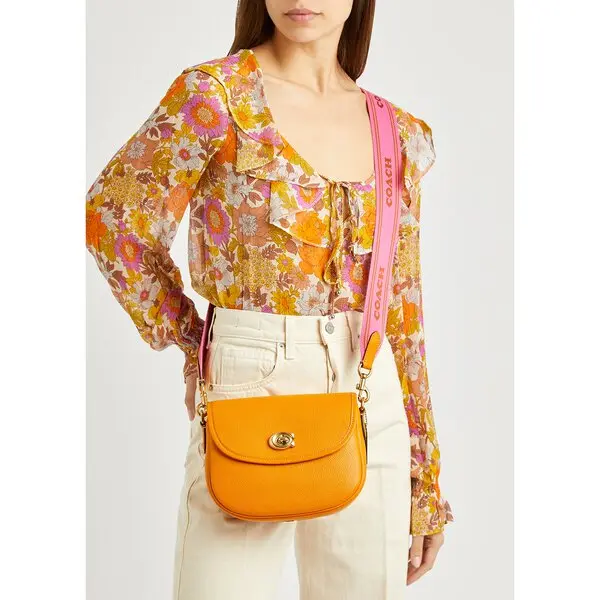 COACH Willow Orange Leather Cross-body Bag
