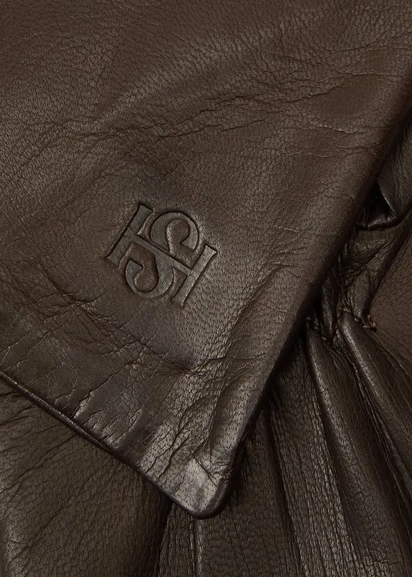 HANDSOME STOCKHOLM Essentials Long Leather Gloves - Chocolate