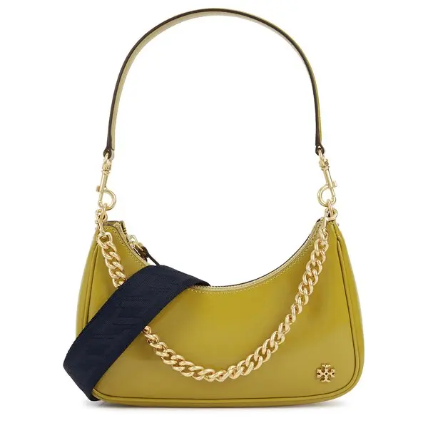 Tory Burch Mercer Olive Leather Shoulder Bag