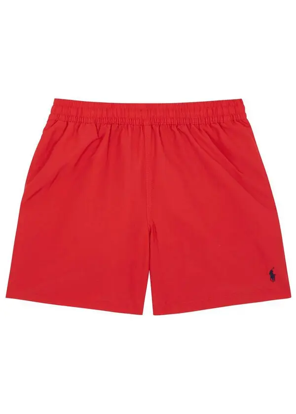Polo Ralph Lauren Hawaiian Swim Shorts, Shorts, Embroidered - Red