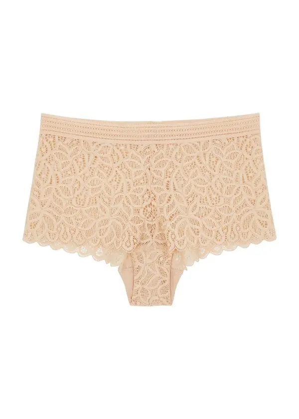 Wacoal Raffine Almond Lace Short Briefs - Beige
