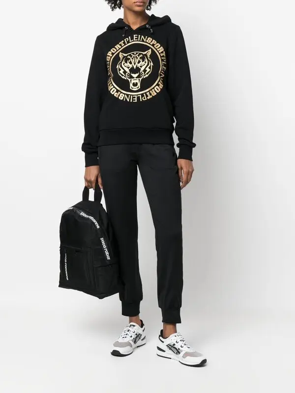 PLEIN SPORT Logo-print Tiger Hoodie - Black