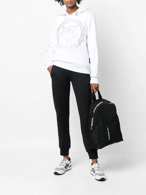 PLEIN SPORT Logo-print Tiger Hoodie - White