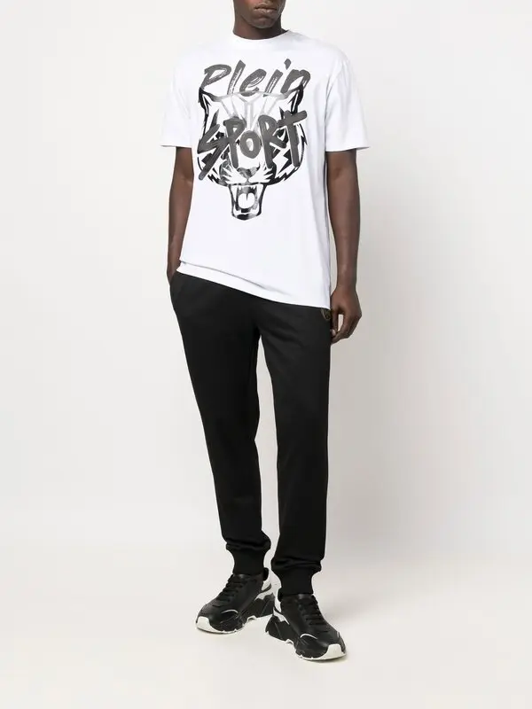 PLEIN SPORT Tiger-head Logo-print T-shirt - White
