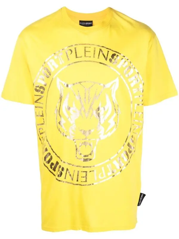 PLEIN SPORT Tiger-head Logo-print T-shirt