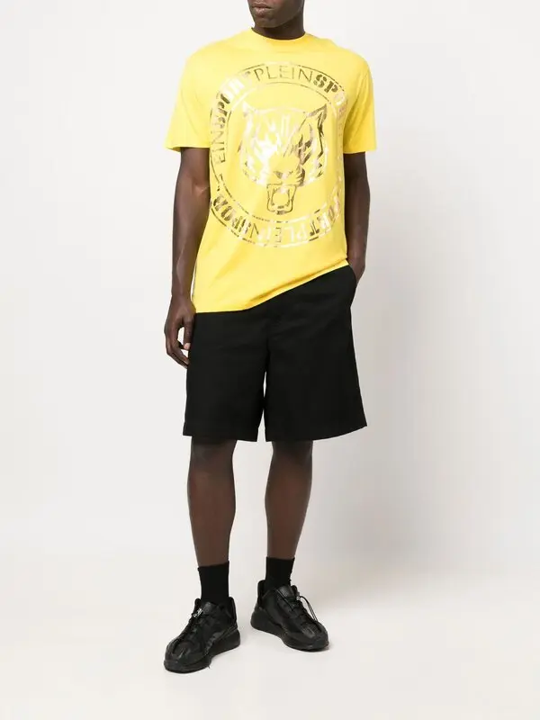 PLEIN SPORT Tiger-head Logo-print T-shirt