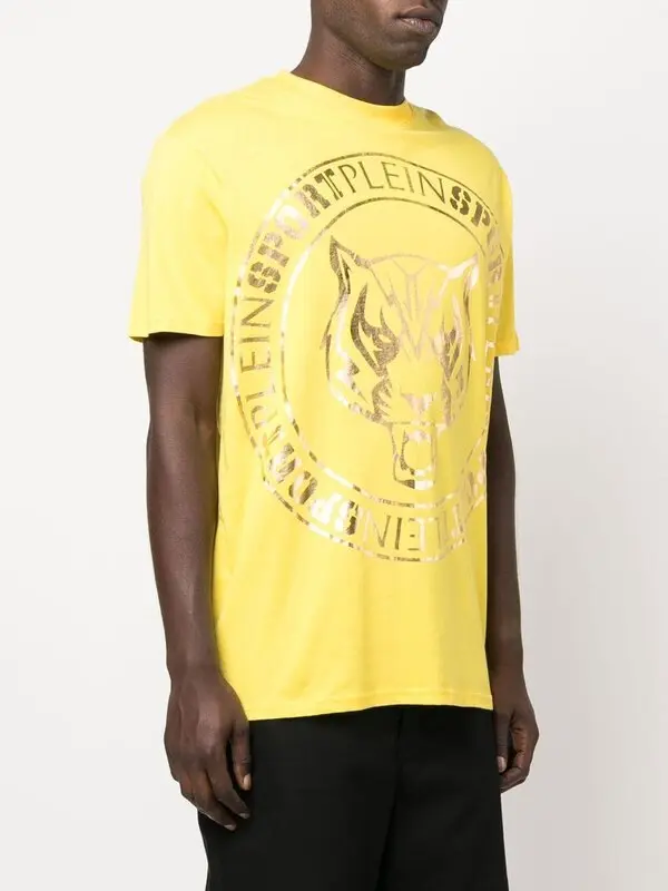 PLEIN SPORT Tiger-head Logo-print T-shirt