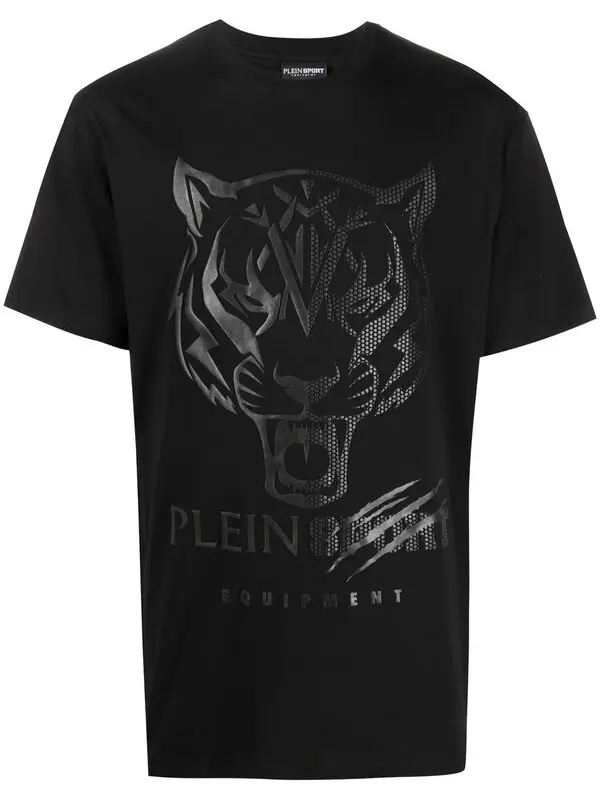 PLEIN SPORT Tiger-head Logo-print T-shirt