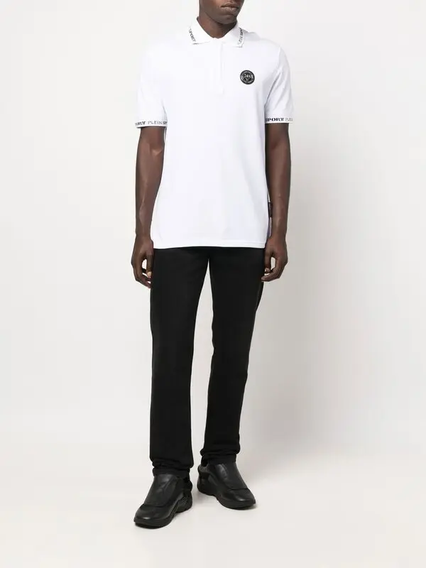 PLEIN SPORT Logo-patch Short-sleeve Polo Shirt