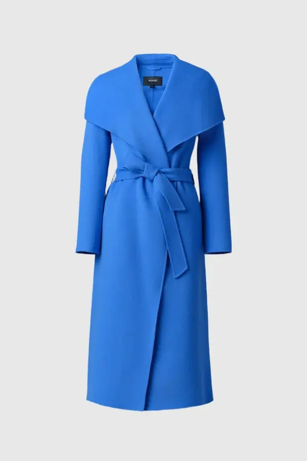 Mackage Mai-cn Double-face Wool Wrap Coat - Celestial Blue