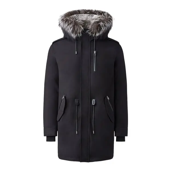 Mackage Moritz Twill Parka With Fur Lining And Trim