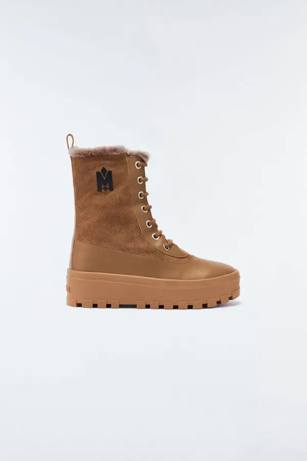Mackage Hero-ms Lamb Suede Winter Boots - Camel