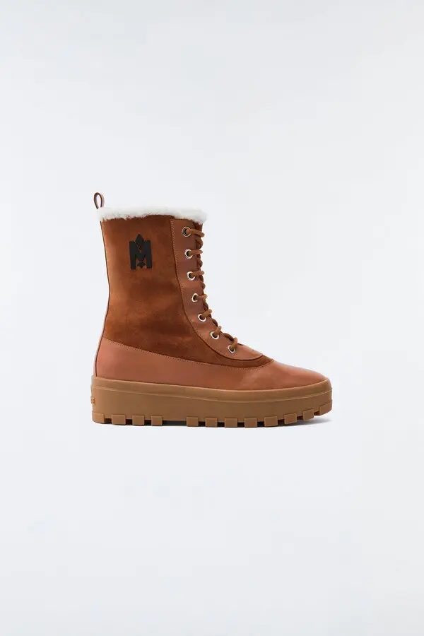 Mackage Hero-ms Lamb Suede Winter Boots - Cognac