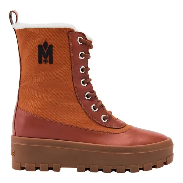 Mackage Shearling-Lined Lamb Suede Winter Boots Cognac