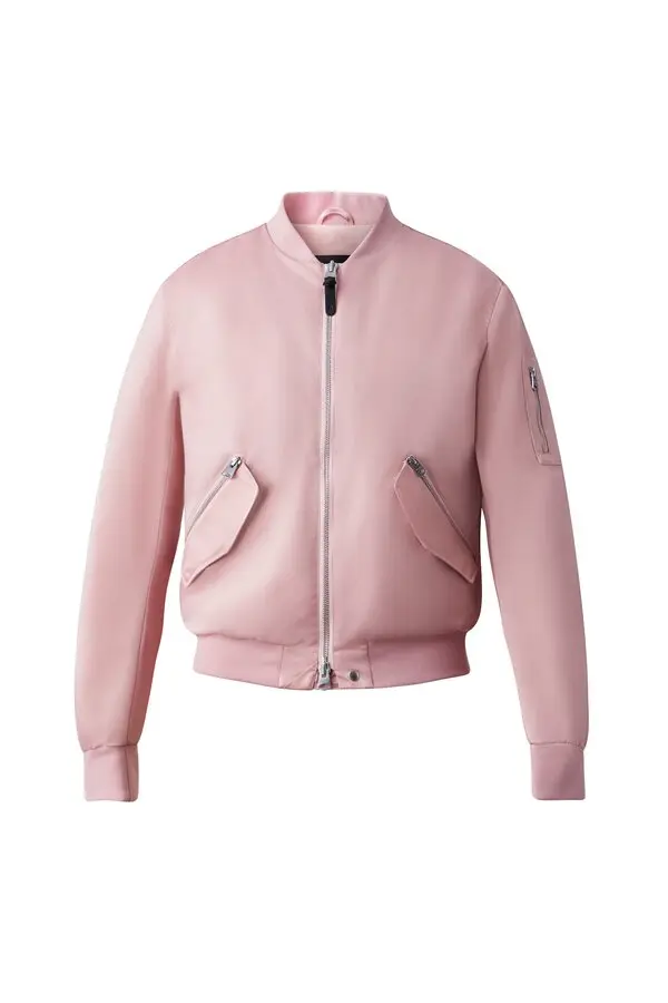 Mackage Ragnar Satin Bomber Jacket - Blush