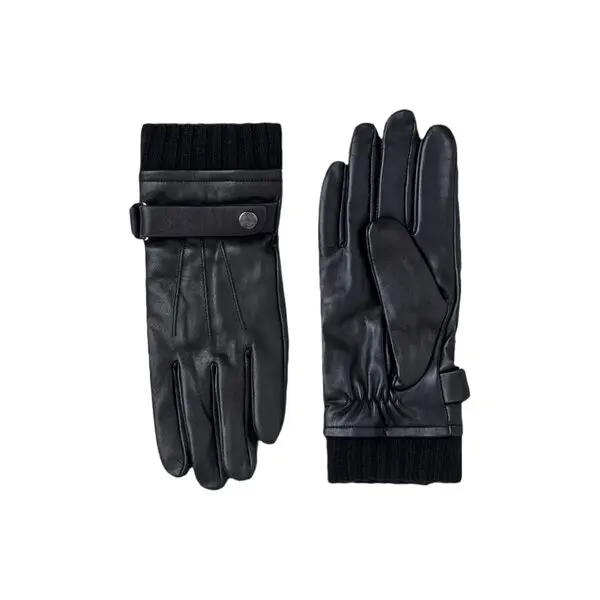 Mackage Leather Driving Gloves With Knit Cuff