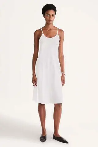 Merlette Midi Slip Dress - White
