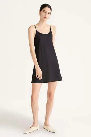 Merlette Short Slip Dress - Black