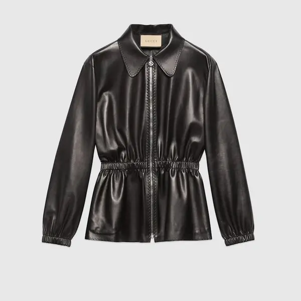 Gucci Leather Zip Jacket, Size It Ready-to-wear