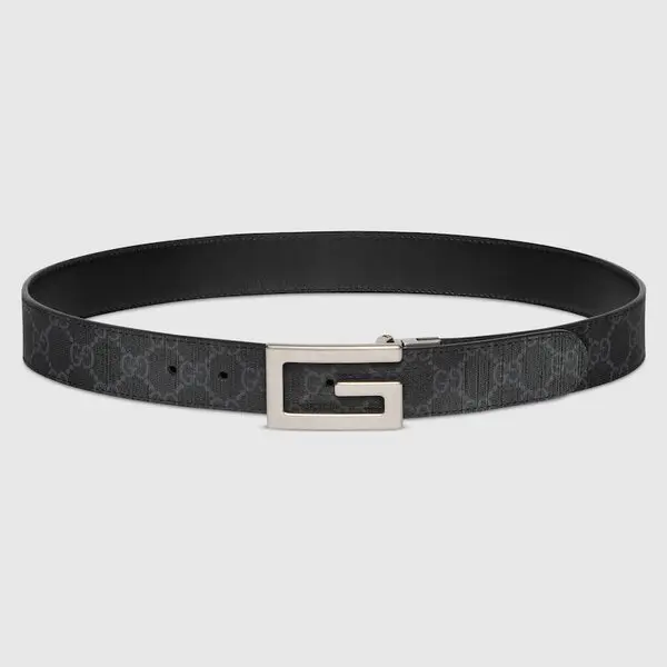 Gucci Reversible Belt With Square G Buckle - Black