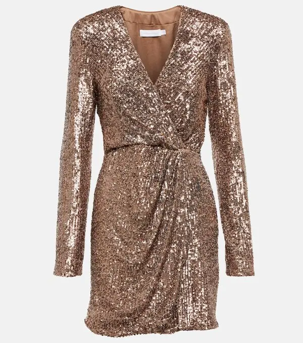 Simkhai Sequined Mini Dress In Gold - 30% Off | Editorialist