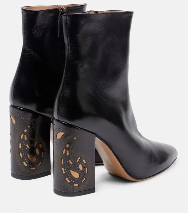 Etro Perforated Leather Ankle Boots