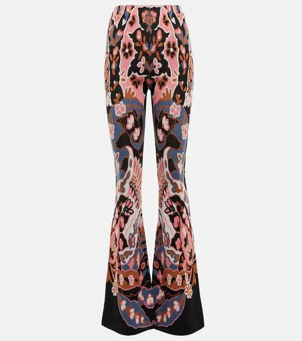 Etro Floral Flared Wool Pants