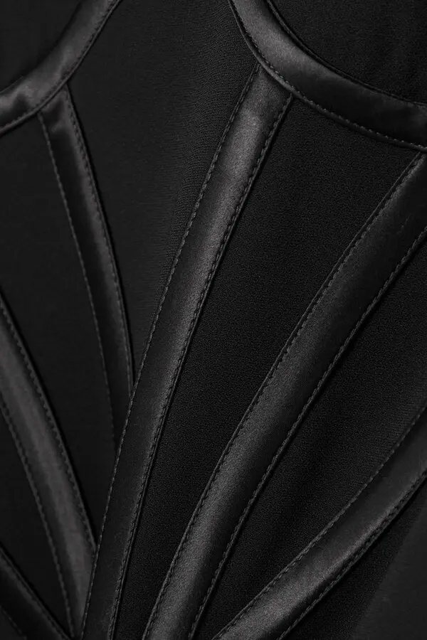 Versace Silk Satin-trimmed Crepe Mini Dress