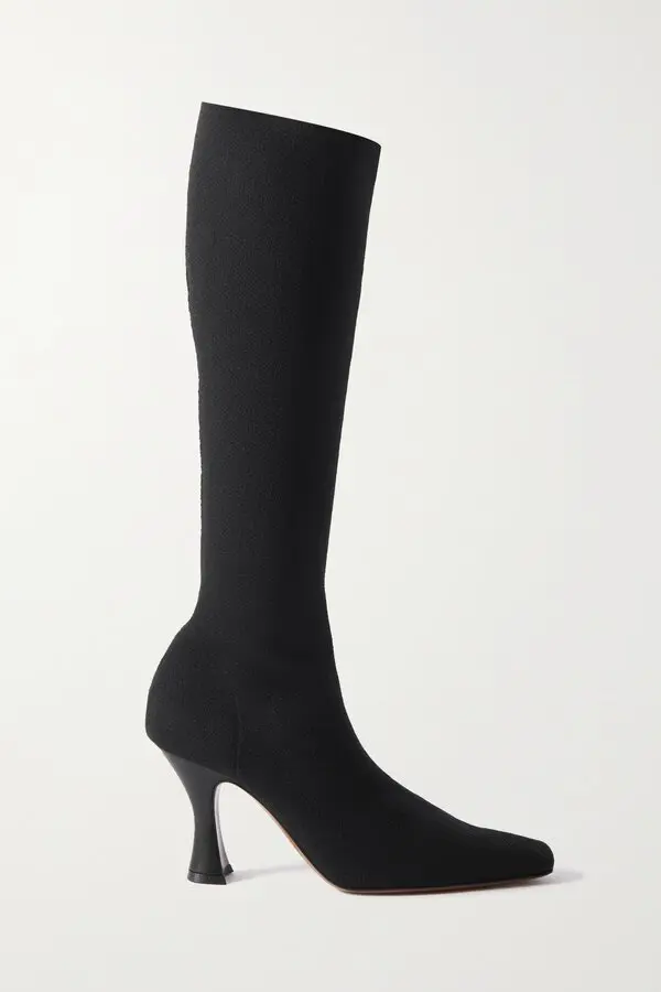 NEOUS Ran Stretch-knit Knee High Boots - Black