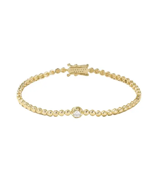 JENNIFER MEYER Mini Bezel 18-karat Diamond Tennis Bracelet - Gold