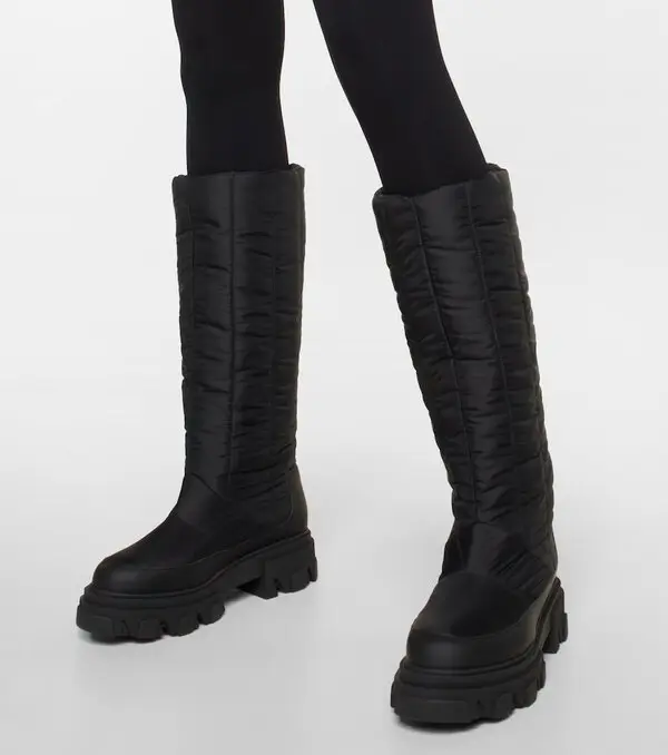 GIA BORGHINI Knee-high Quilted Fabric Boots
