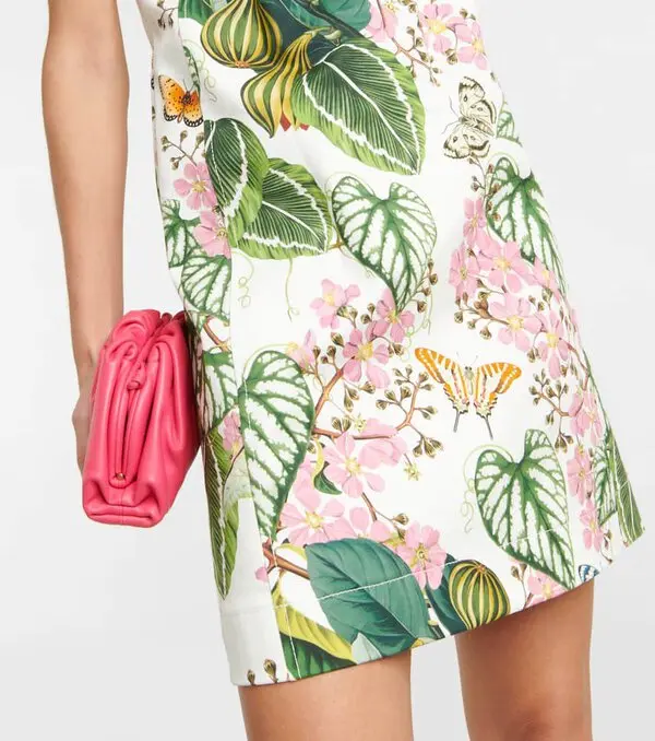 Oscar De La Renta Floral Cotton-blend Minidress