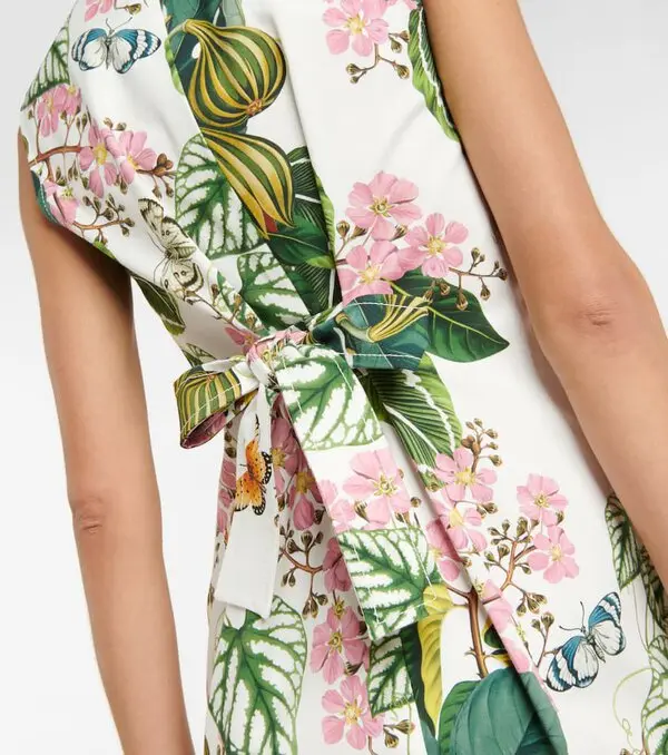 Oscar De La Renta Floral Cotton-blend Minidress