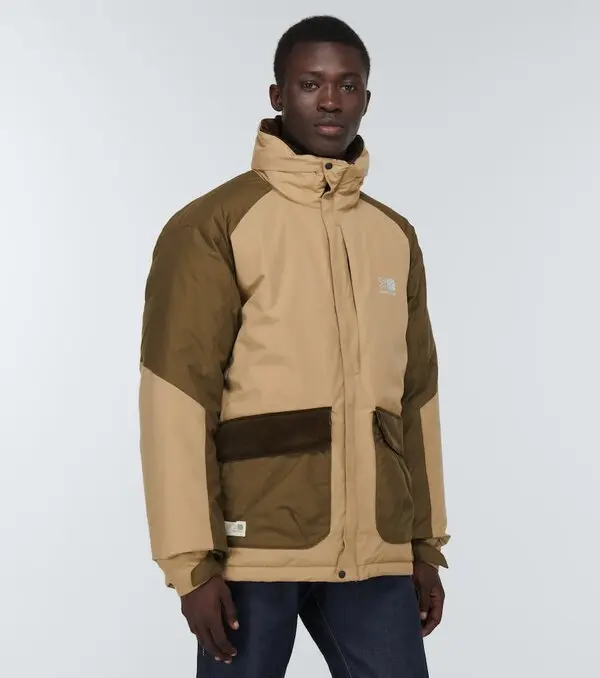 Junya Watanabe X Karrimor Corduroy-Trimmed Down Jacket In Beige