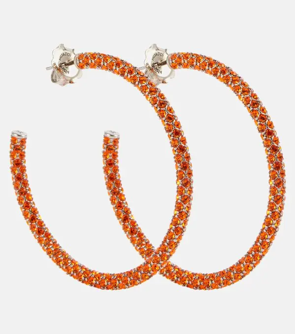 Amina Muaddi Cameron Large Hoop Earrings - Orange