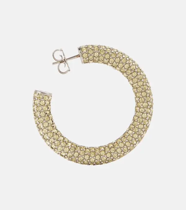 Amina Muaddi Cameron Medium Hoop Earrings - Metallic