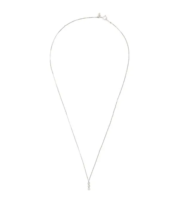 PERSEE Gold And Diamond 3-stone Drop Danae Necklace - White