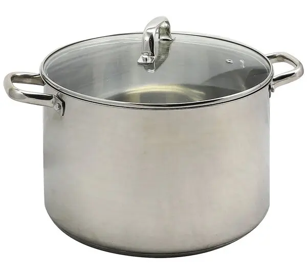 OSTER Adenmore 16-qt Stainless Steel Stock Pot With Glass Lid - Silver