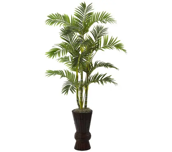 NEARLY NATURAL 62' Areca Tree With Decorative Planter Nearl Y Natural - One-color